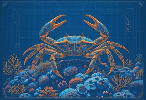 Scientific Visualization Detailed Diagram Of Crab Habitat Coral