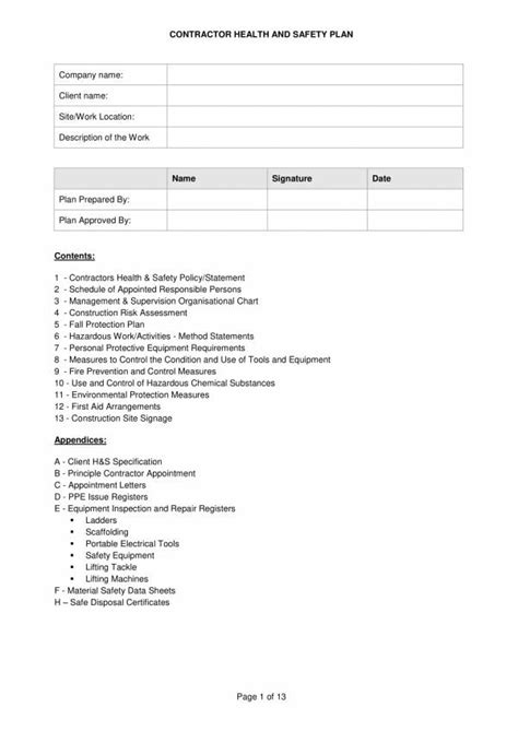 Free 19 Construction Safety Plan Templates In Pdf Ms Word