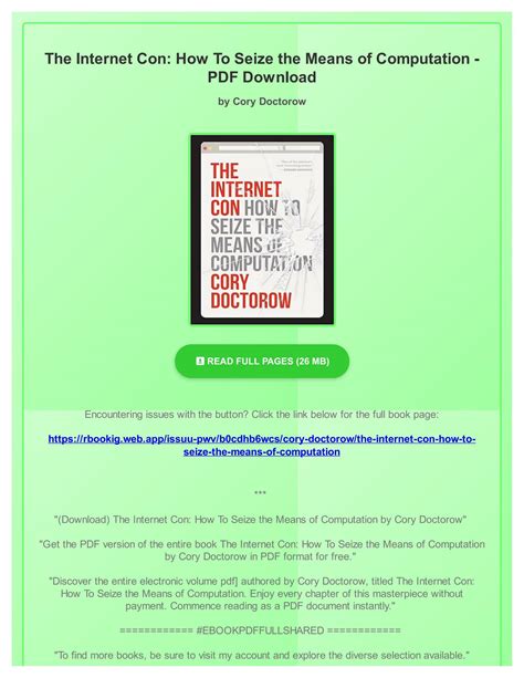 Download The Internet Con How To Seize The Means Of Computation By