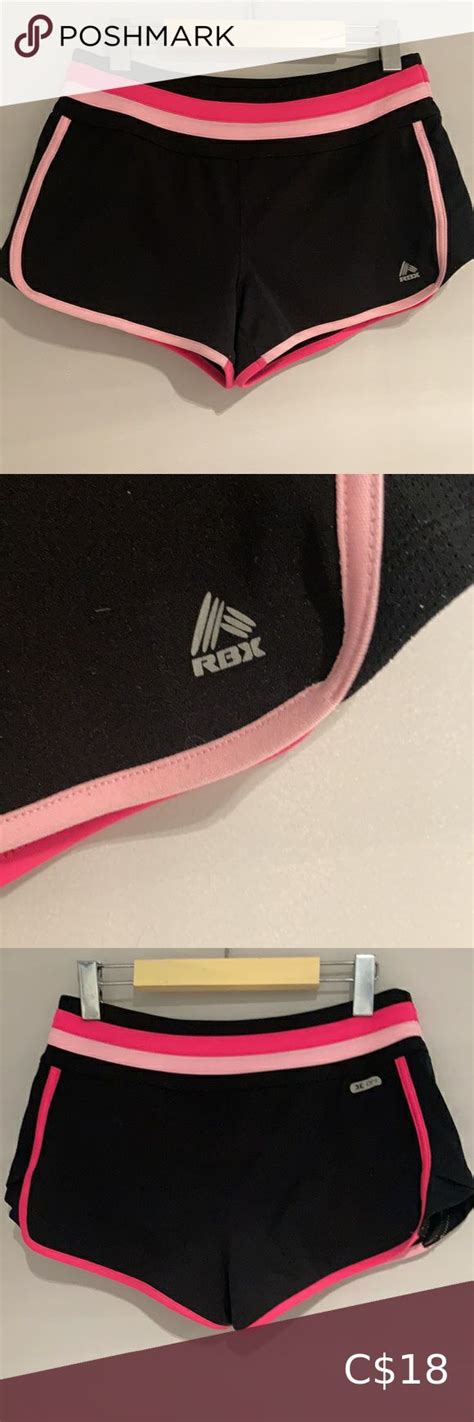 🌷2 25 Reebok Athletic Short Black And Pink S P Black Pink Gym Shorts