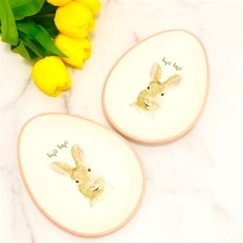 Rae Dunn Holiday Rae Dunn Hip Hop Egg Shaped Easter Plates Poshmark