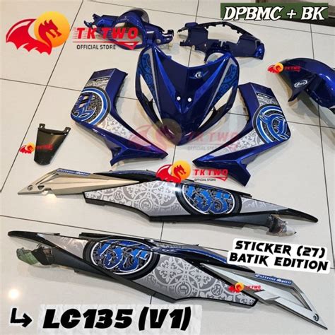 Lc135 Cover Set Biru Batik Edition Blue With Sticker Lc V1 Lc 135 Tk2 Shopee Malaysia