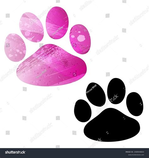 Paw Prints Logo Vector Illustration Stock Vector Royalty Free