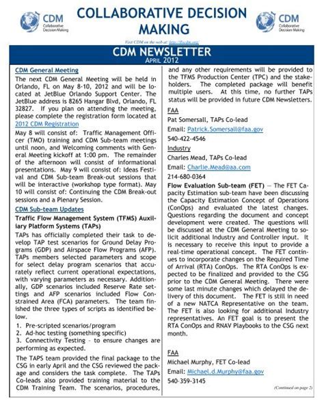 Pdf File 593 Kb Collaborative Decision Making Faa