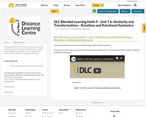 Dlc Blended Learning Math 9 Unit 76 Similarity And Transformations Rotations And