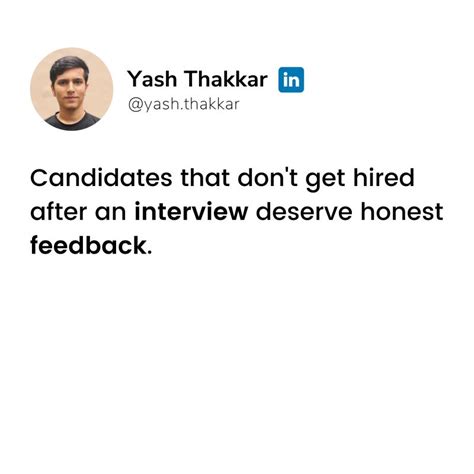 Yash Thakkar On Linkedin Have You Ever Received Feedback After Getting
