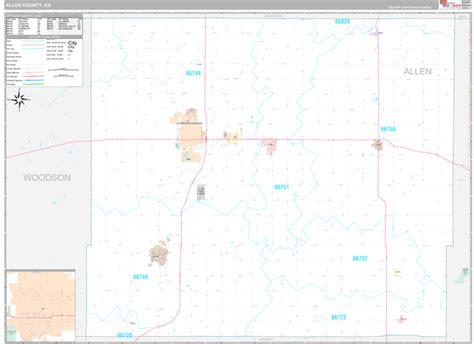 Allen County Ks Zip Code Map Premium