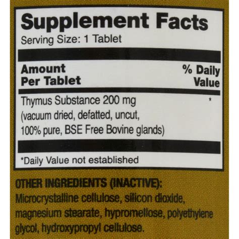 Ultra Glandulars Ultra Raw Thymus 200mg 60 Tablets