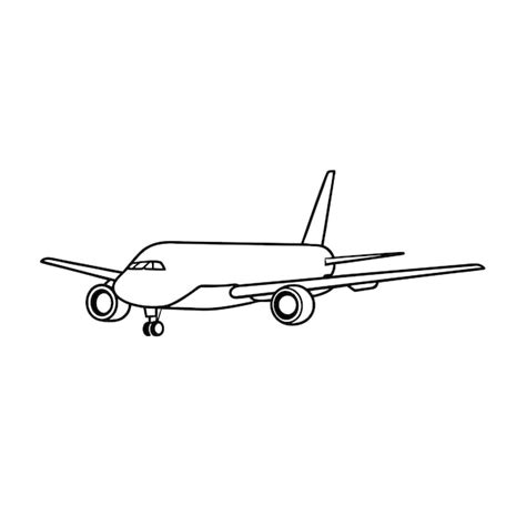 Premium Vector Realistic Airplane Outline Vector Illustration Concept