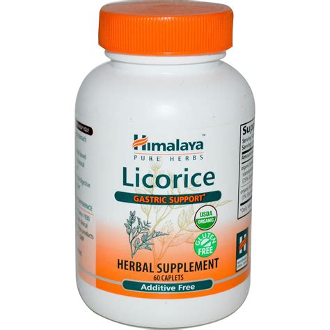 Licorice Gastric Support 60 Caplets Himalaya Herbal Supplement