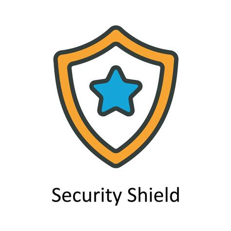 Security Shield Vector Fill Outline Icon Design Illustration User