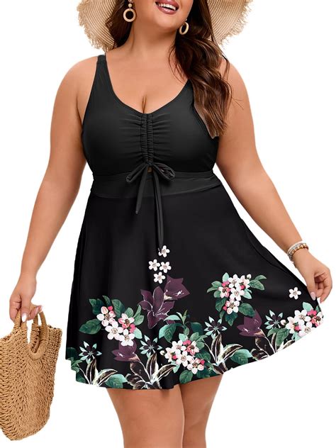 Arolina Plus Size Bathing Suits For Women Over 50 Summer Beach Flowy