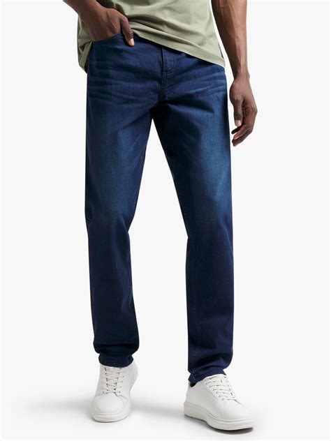 Exact Mens Dark Indigo Wash Straight Leg Jeans Bash
