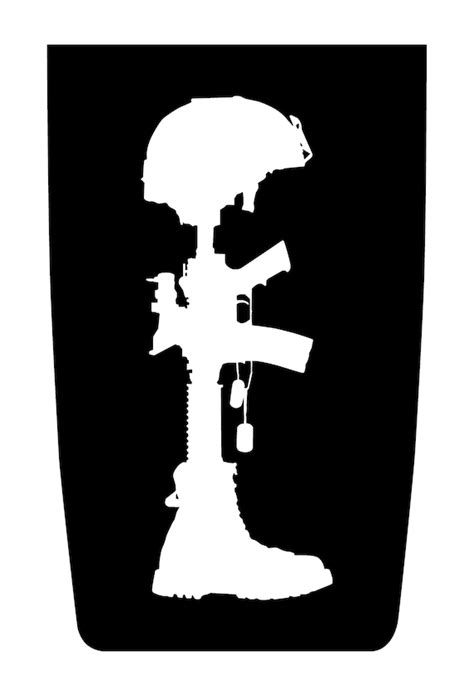 Fallen Soldier Battle Cross Silhouette