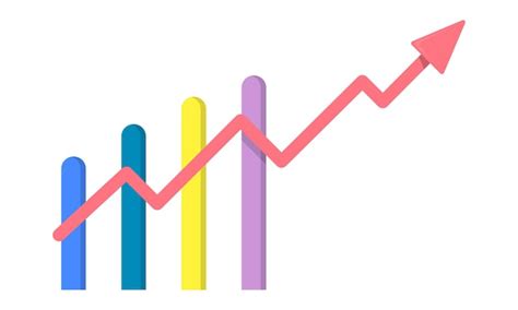 Premium Vector Statistical Chart With Bars Showing Positive Growth