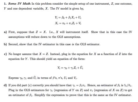 1 Some Iv Math In This Problem Consider The Simple