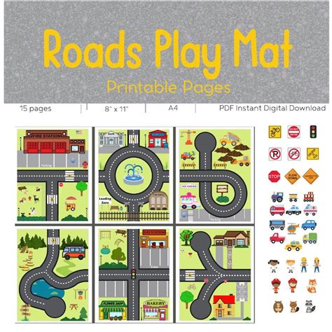 Printable Roads Play Mat Etsy
