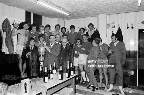 Everton Manager Harry Catterick And His Team Celebrate With The First