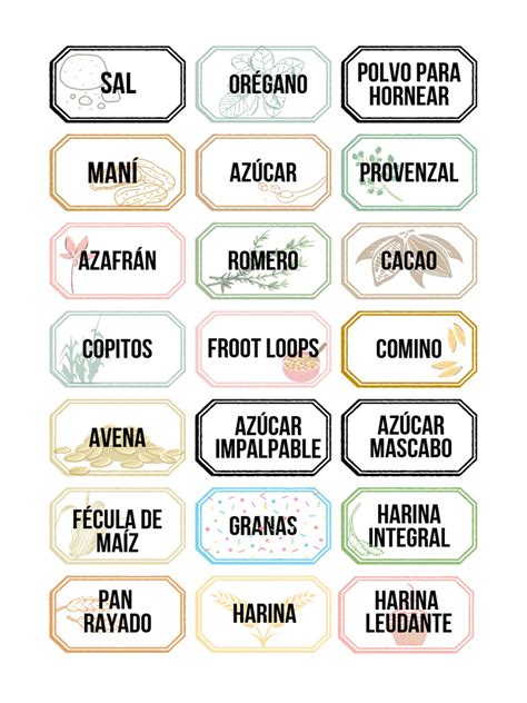 Documento A4 Etiquetas Para Frascos Especias Simples Blanco 3 Pdf