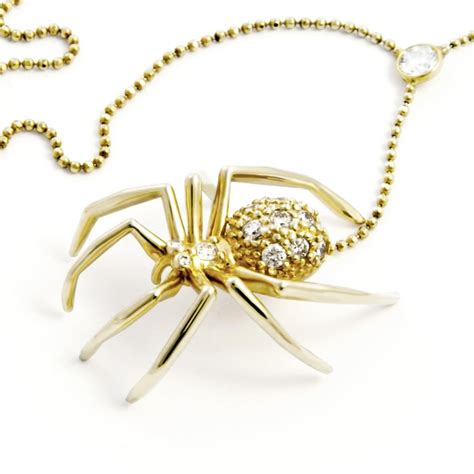Large Spider Lariat Necklace Yellow Gold Diamonds For Sale At 1stdibs