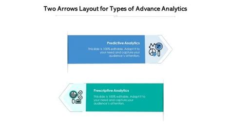 Two Arrows Layout For Types Of Advance Analytics Ppt Powerpoint
