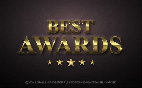 Premium Vector Best Awards Text Effect Illustration