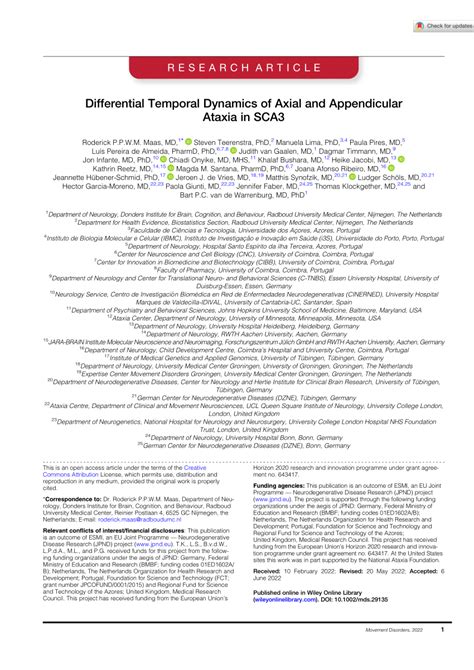 Pdf Differential Temporal Dynamics Of Axial And Appendicular Ataxia