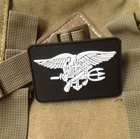 Us Navy Seal Team Patch Black Naval Special Warfare Badge Velcro Rubber