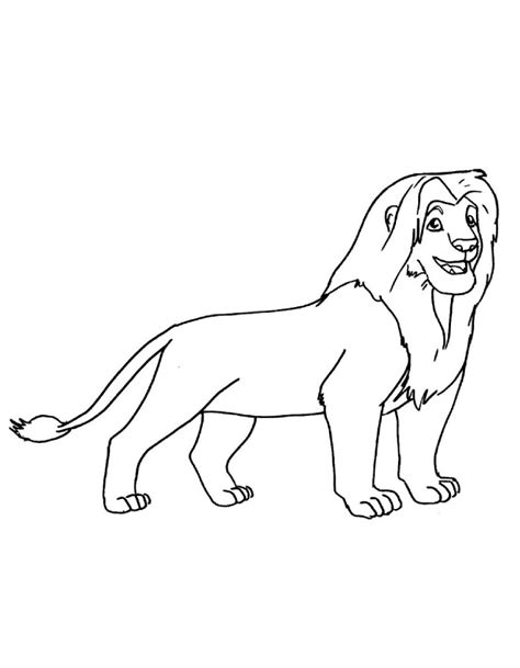 Simba The Lion King Easy Drawing Coloring Page