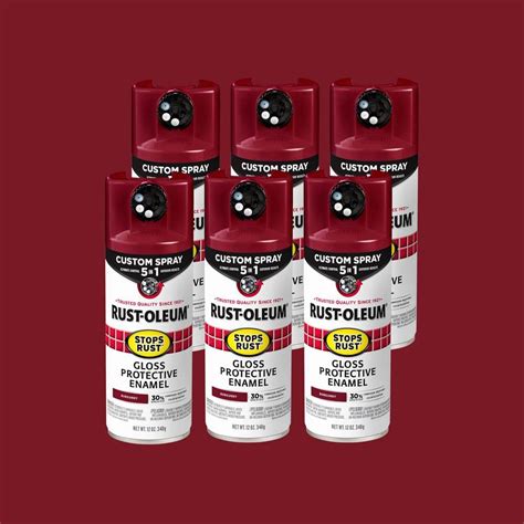 Rust Oleum Stops Rust 12 Oz Custom Spray 5 In 1 Gloss Burgundy Spray