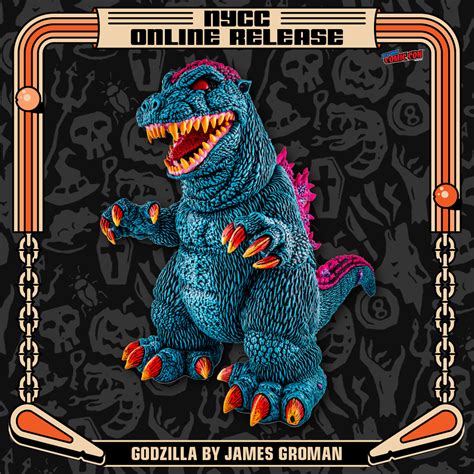 Godzilla Designer Vinyl Figure By James Groman Psychedelic Variant