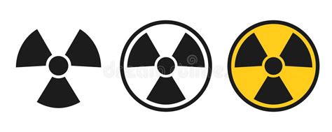 Radioactive Material Warning Icon Set Caution Sign Radiation Danger