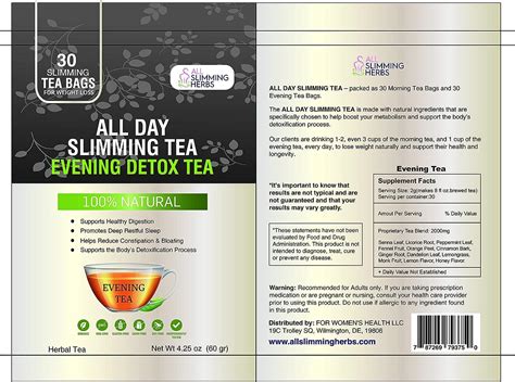 30 Day All Day Slimming Tea For Weight Loss Natural Detox Tea For