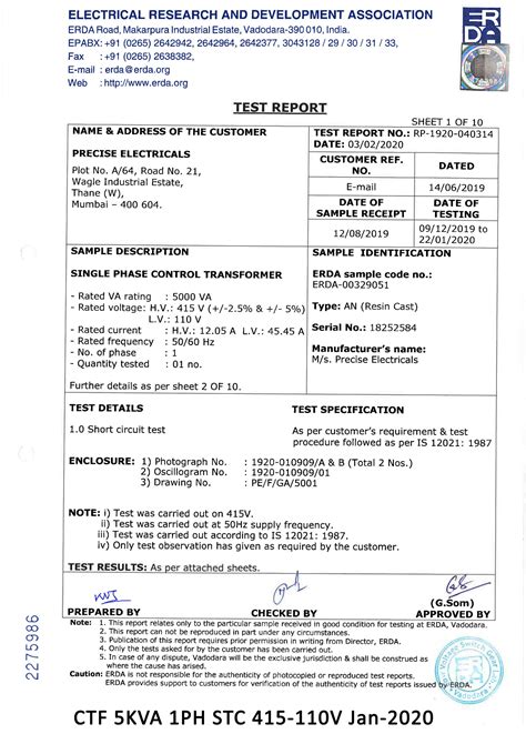 Certification Precise Electricals