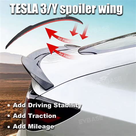 Model Y Spoiler Evbase Premium Evandtesla Accessories