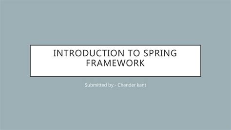 Spring Framework Tutorial For Beginnerspdf