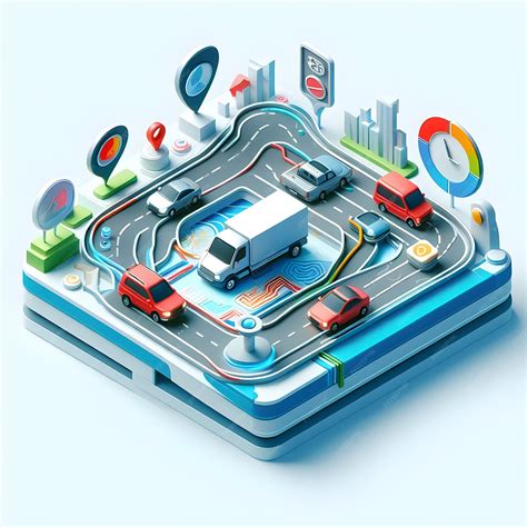 Glossy Transportation And Data Visualization 3d Flat Icon Concept In