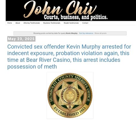 John Chiv Convicted Sex Offender Kevin Murphy Arrested Again For Indecent Exposure This Time