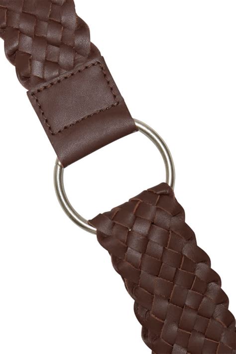 Maise Leather Braided Waist Belt Brown Divine