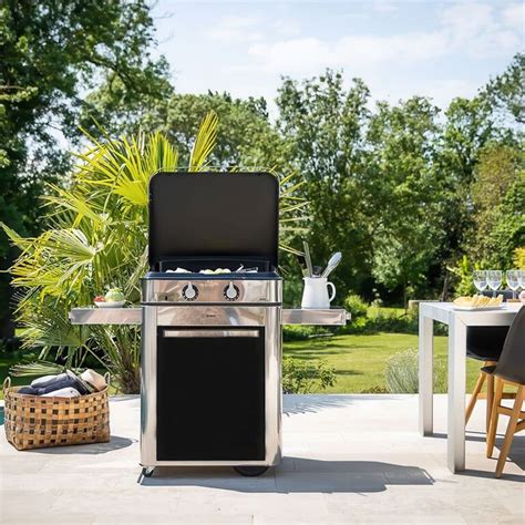 Eno Combo Enosign 65 Cm Plancha Gaz With Trolley Stainless Steel