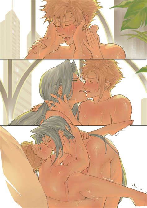 Rule 34 2boys Blonde Hair Blush Closed Eyes Cloud Strife Color