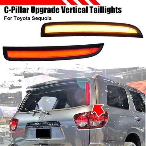 For Toyota Sequoia 2007 2021 Smoke Rear C Pillar Trim Panel Upgrade