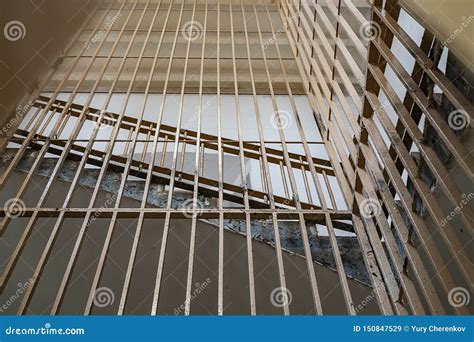 Metal Bars In The Prison Stairs Stock Image Image Of State Corridor 150847529