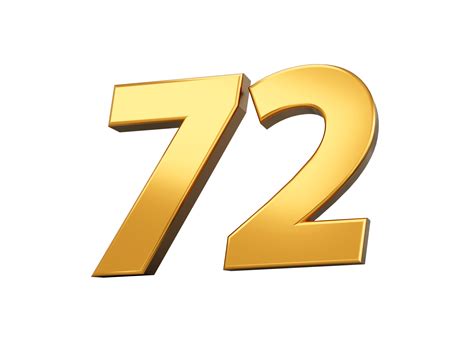 Gold Number 72 Seventy Two Shiny 3d Number Made Of Gold 3d Illustration 29167511 Png