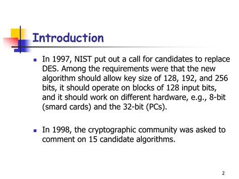 Ppt The Advanced Encryption Standard Rijndael Powerpoint