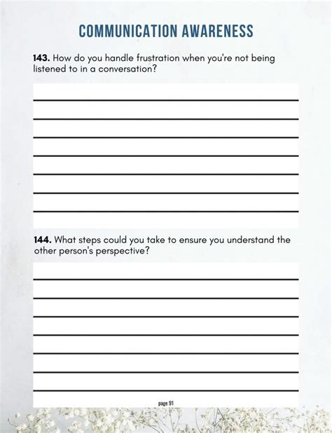 Self Awareness Workbook With Detailed Prompt Questions