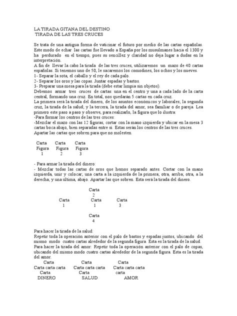La Tirada Gitana Del Destino Pdf Jugando A Las Cartas Amor