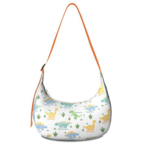 Colorful Dinosaur Lover Crescent Crossbody Bag For Women Mens Cute
