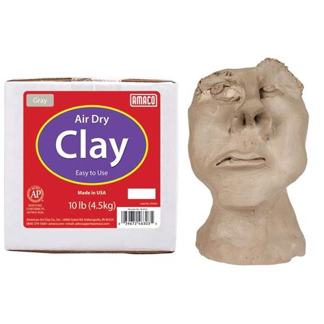 Amaco Gray Air Dry Modeling Clay 10 Lb Package
