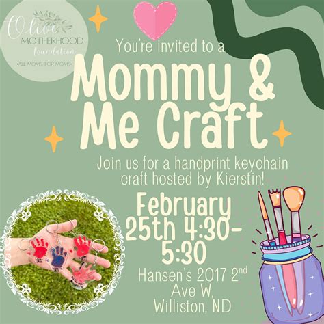 Mommy And Me Craft Handprint Keychain Olive Motherhood Fou